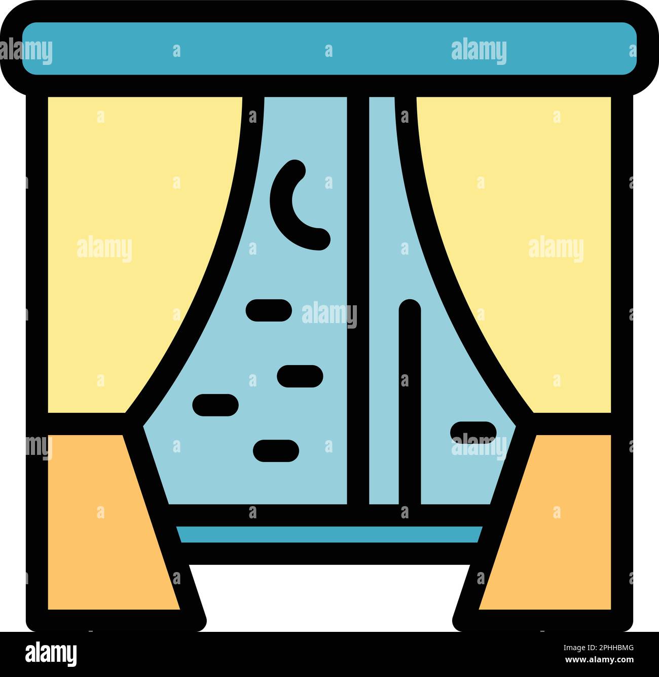 Night window icon. Outline Night window vector icon for web design ...