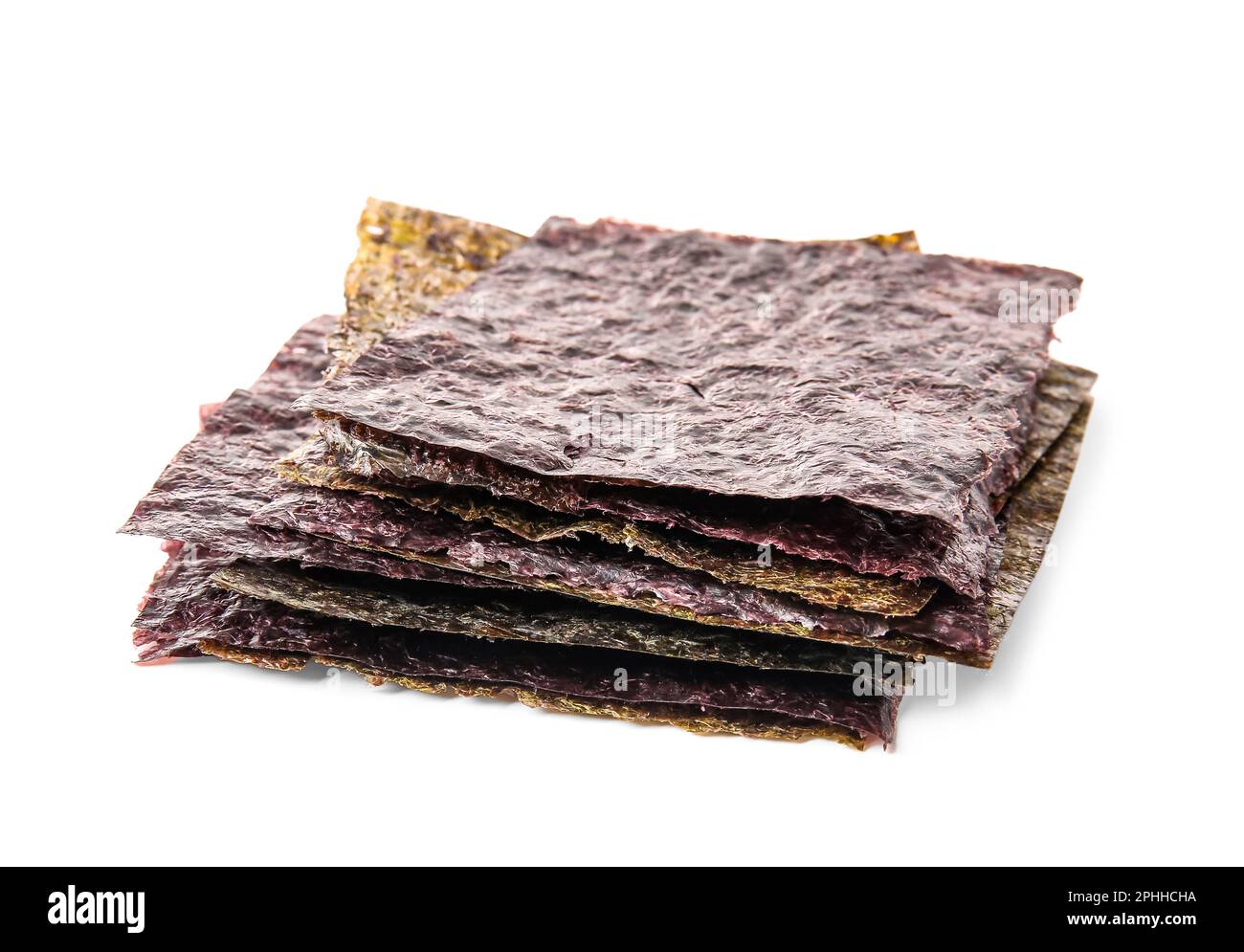 Stack of natural nori sheets isolated on white background Stock Photo ...