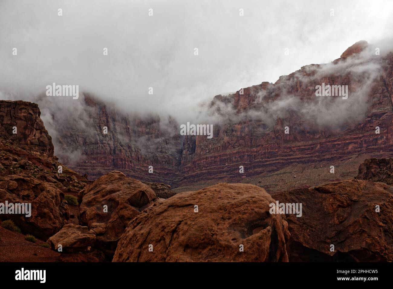 Descending clouds on a rainy day near Marble Canyon, Arizona, USA Stock ...
