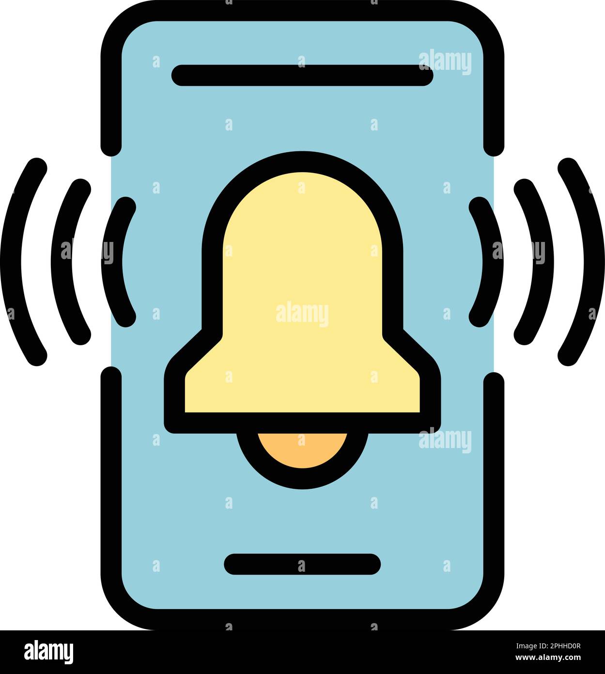 Phone alarm icon. Outline Phone alarm vector icon for web design ...
