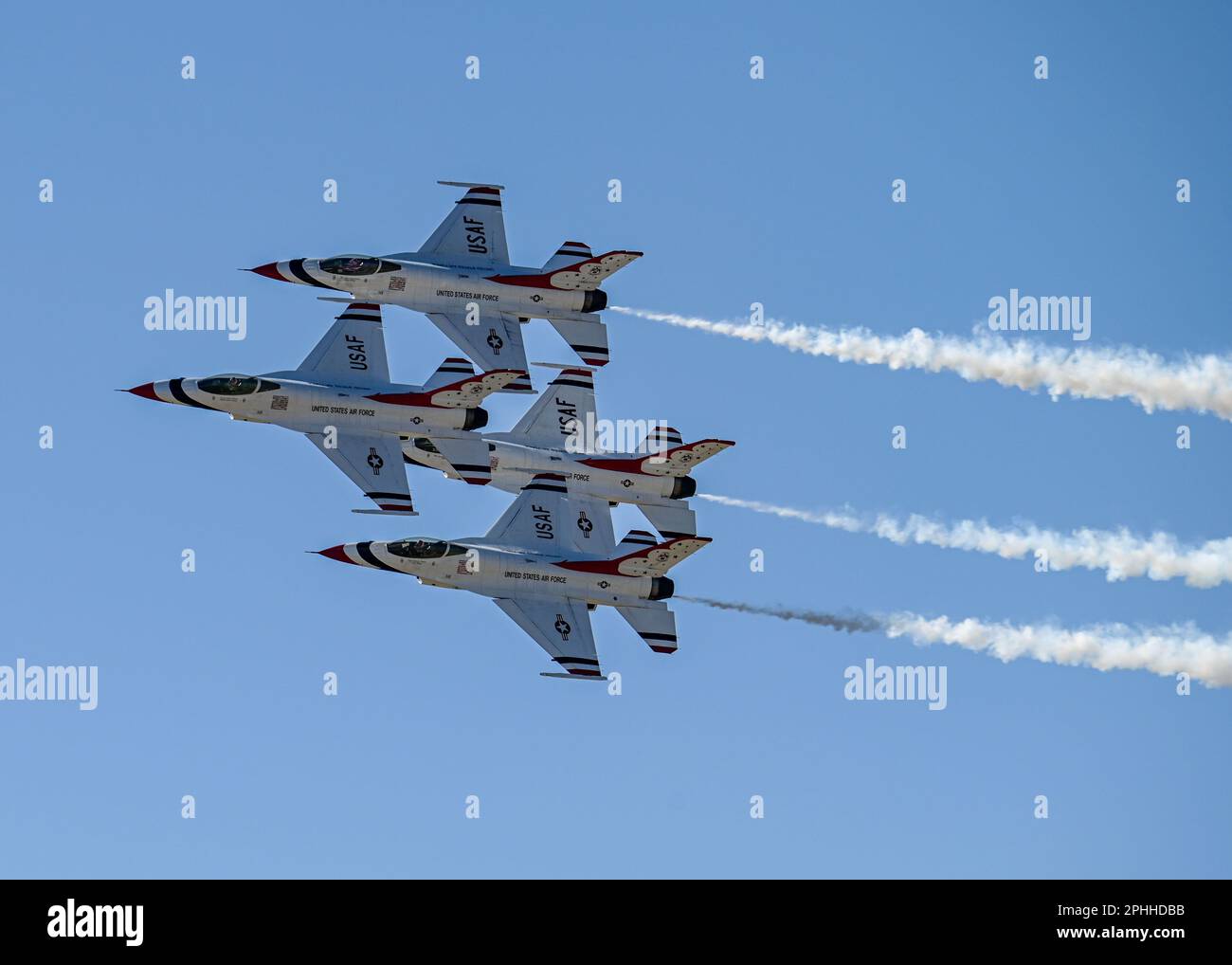 The U.S. Air Force Thunderbirds fly during the Thunder and Lightning ...