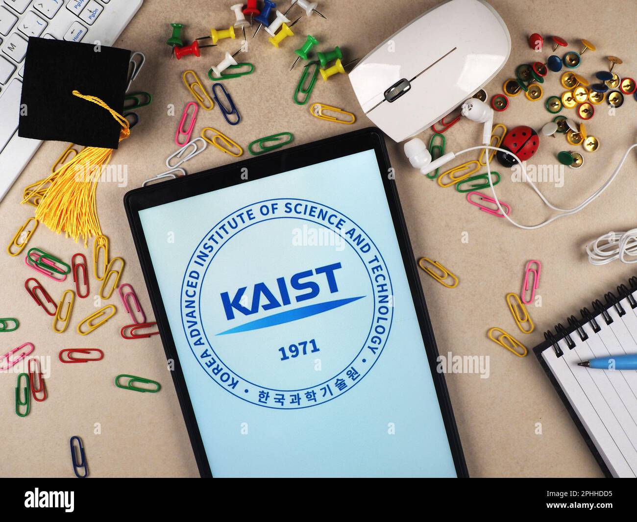 In This Photo Illustration Kaist Korea Advanced Institute Of Science And Technology Logo Seen