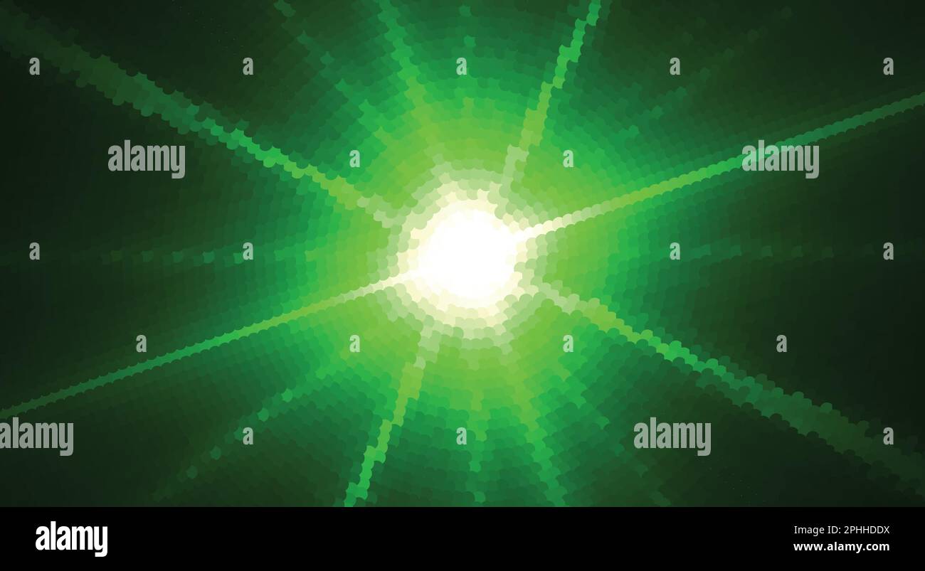 Abstract green and black dotted background with flash. Vector graphic ...