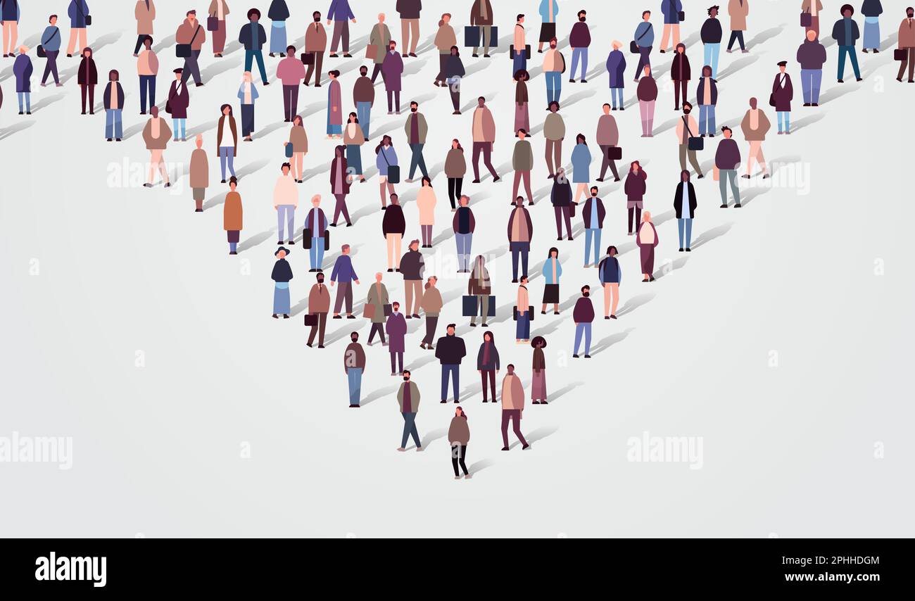 multiethnic people group mix race men women crowd in casual clothes ...