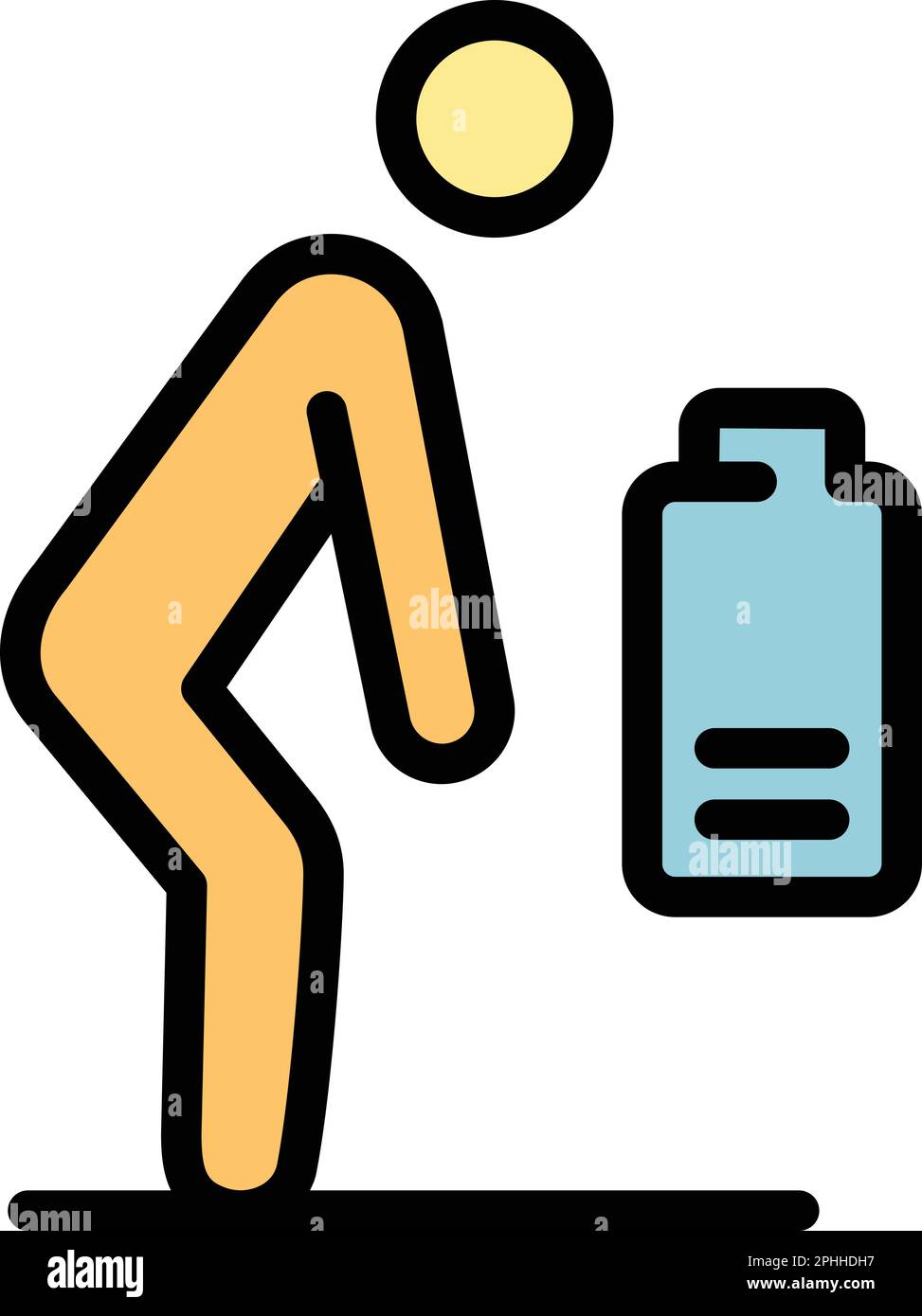 Tired man icon. Outline Tired man vector icon for web design isolated ...