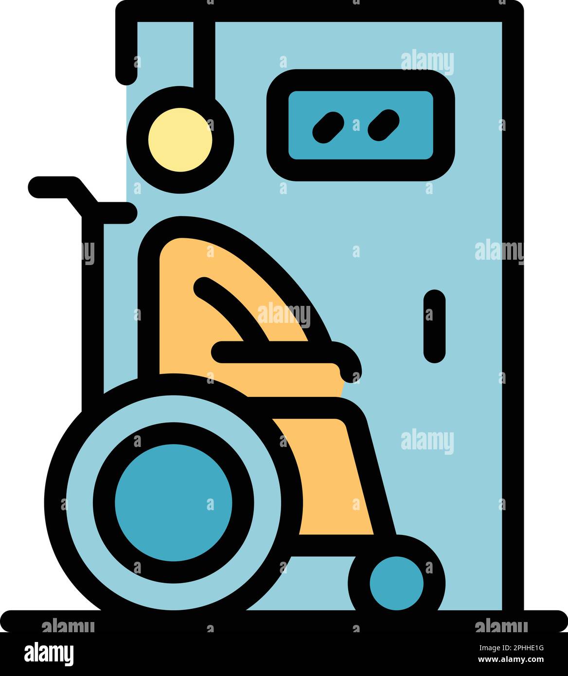 Wheelchair man toilet icon. Outline Wheelchair man toilet vector icon ...