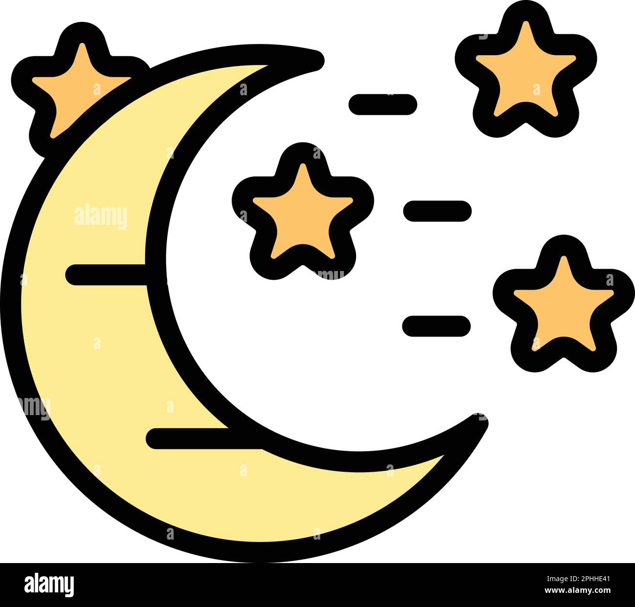 Moon stars icon. Outline Moon stars vector icon for web design isolated ...