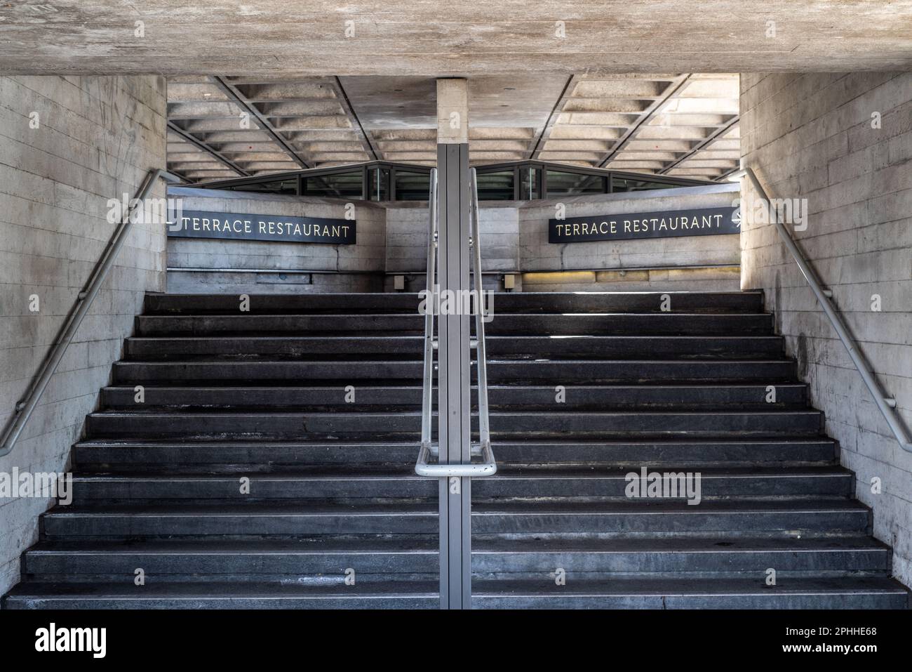 Stairs leading up to Terrace Restaurant London Stock Photo - Alamy