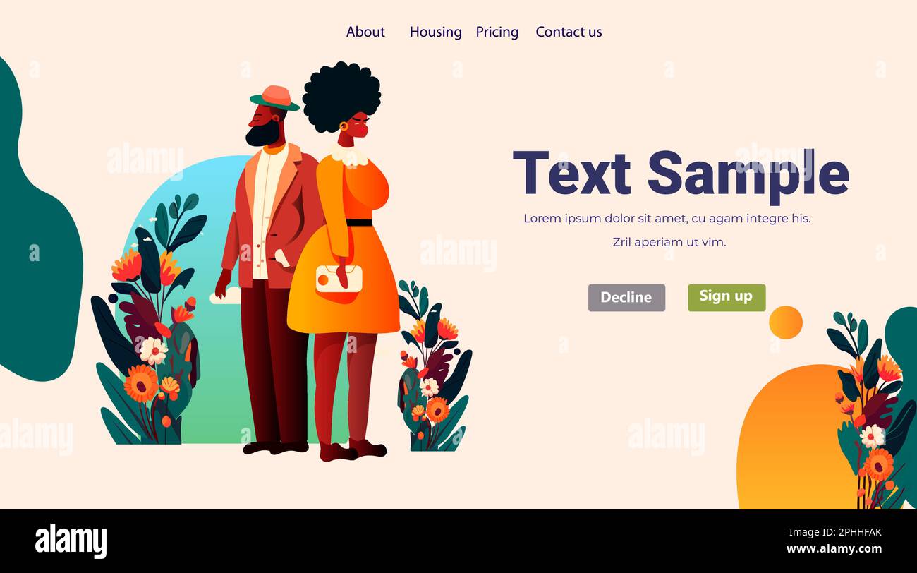 young couple in casual clothes african american man woman two friends ...