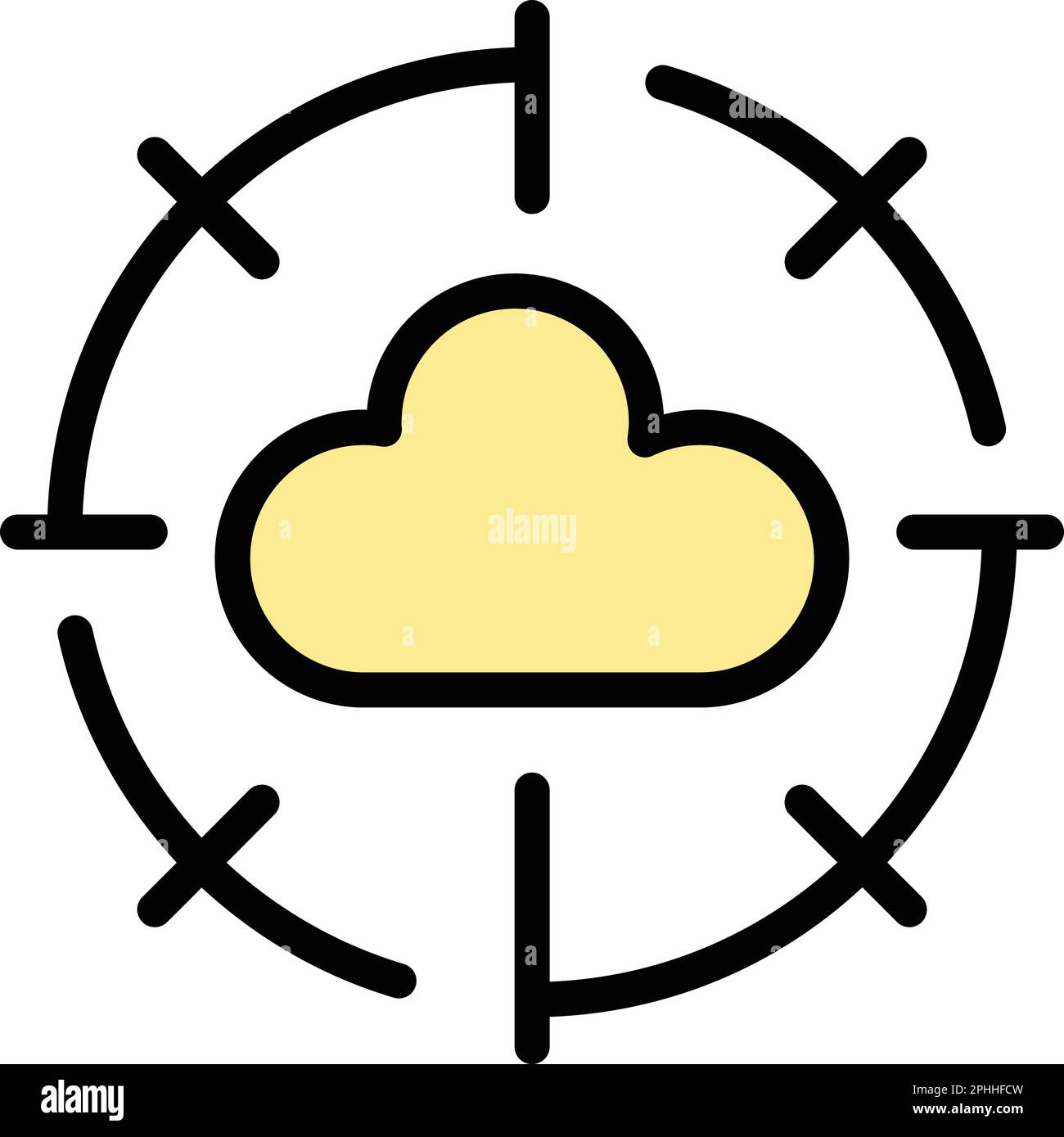 Target data cloud icon. Outline Target data cloud vector icon for web ...