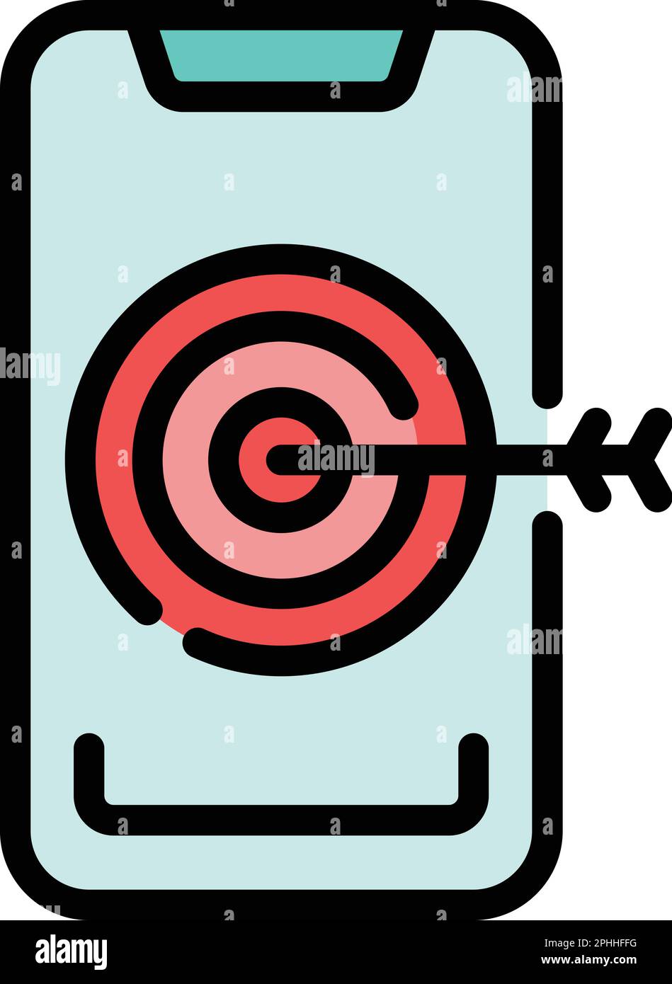 Phone target marketing icon. Outline Phone target marketing vector icon ...