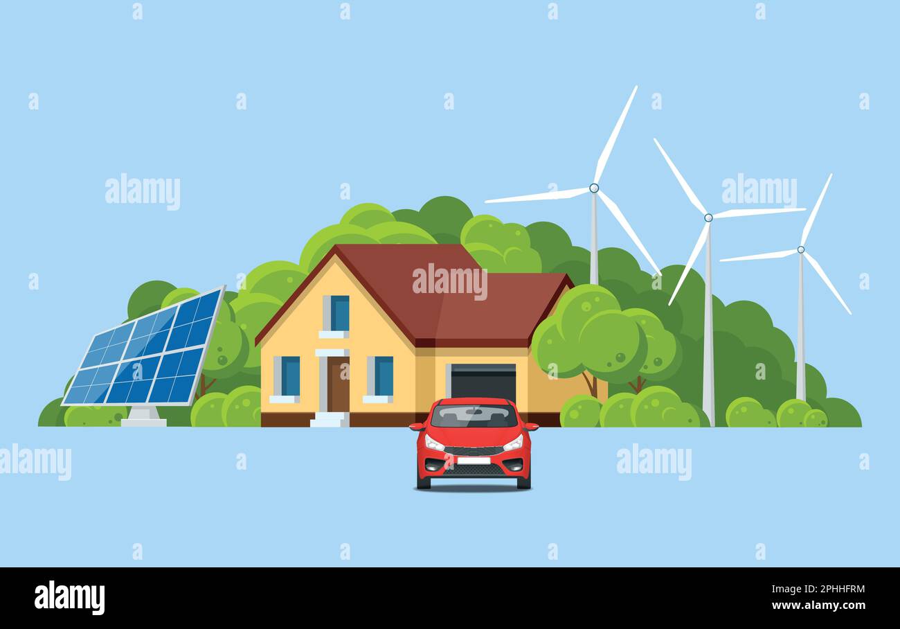 Ecology and environment conservation with nature concept. Green energy ...