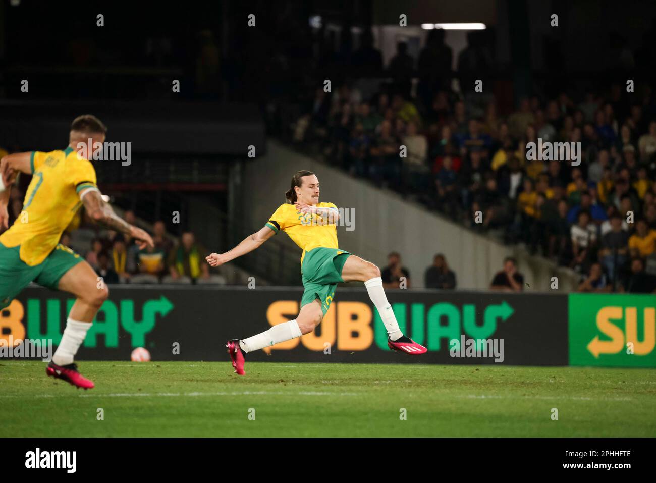 Melbourne, Australia. 28th Mar, 2023. Jackson Irvine of Australia ...