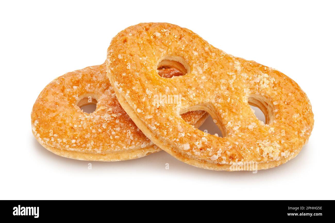pretzel cookies path isolated on white Stock Photo - Alamy
