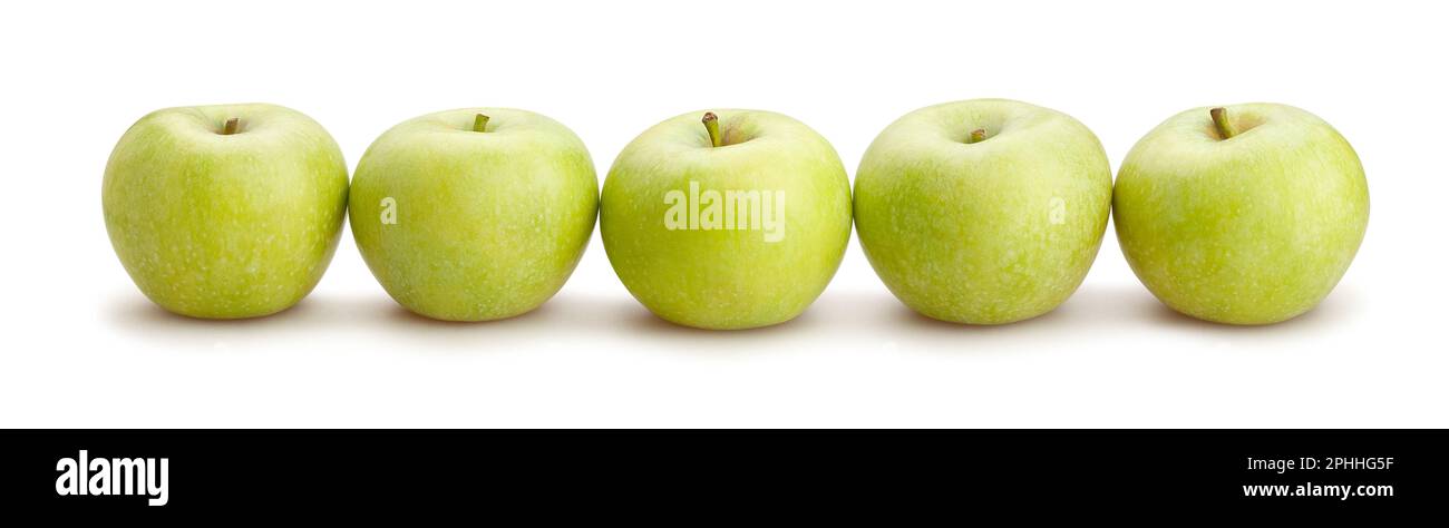 Five apples apple row green hi-res stock photography and images - Alamy