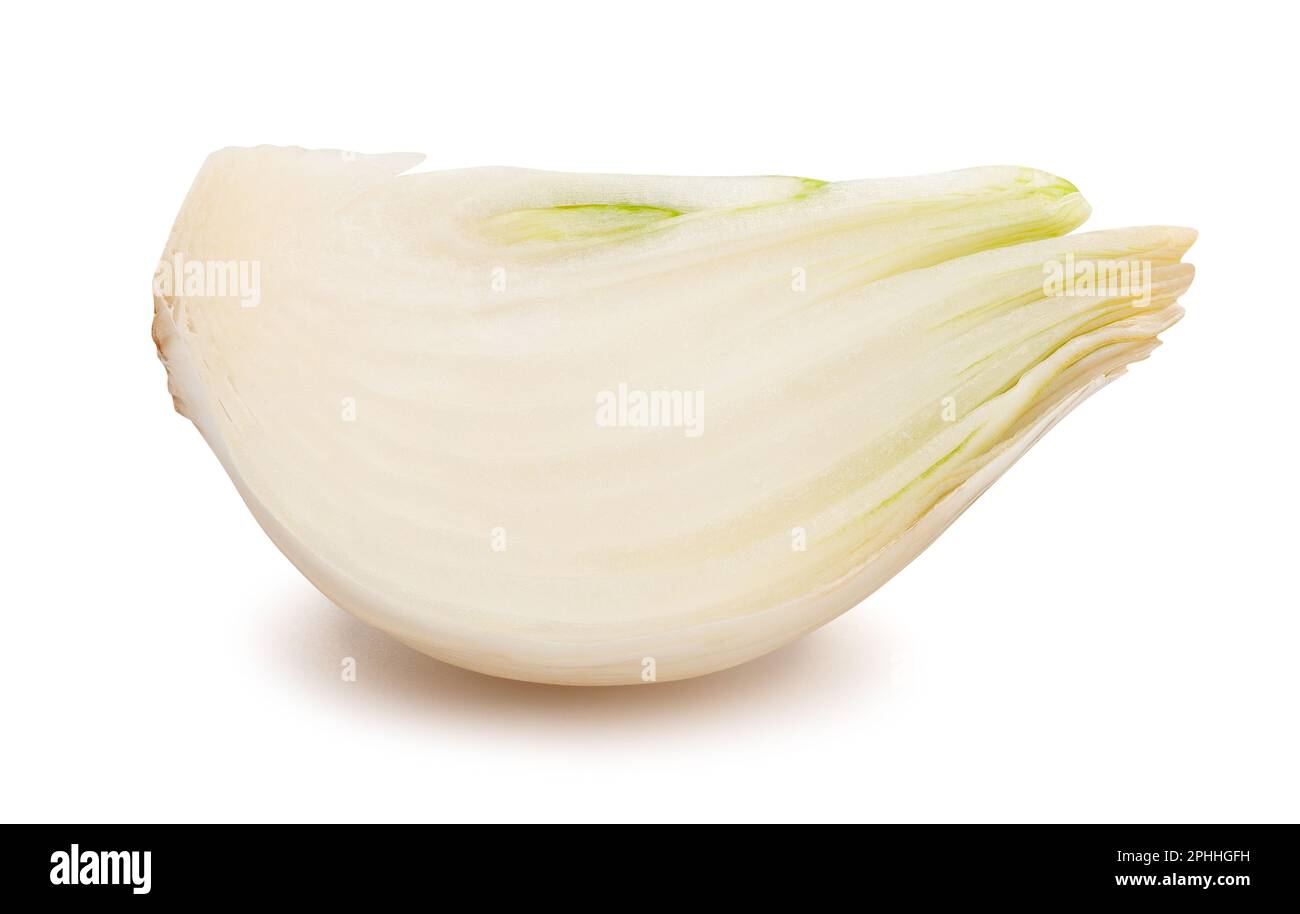 sliced white onions path isolated on white Stock Photo - Alamy