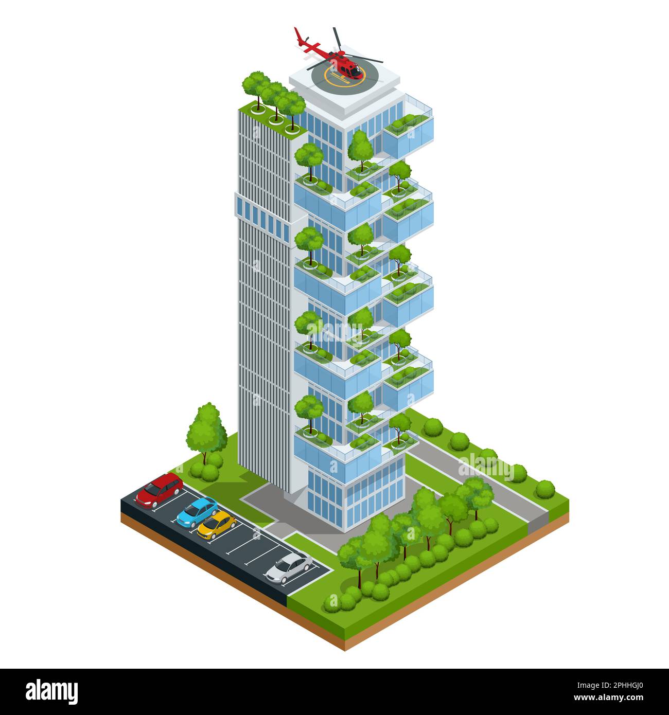 Tall building tree in Stock Vector Images - Alamy
