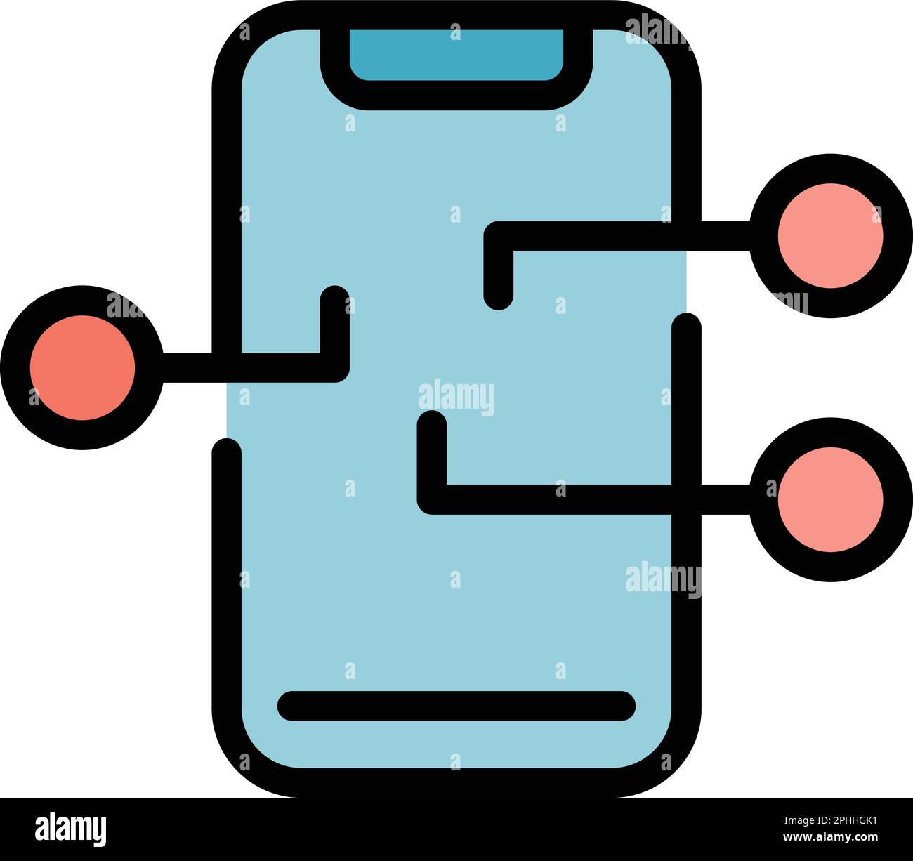 Phone networking icon. Outline Phone networking vector icon for web ...