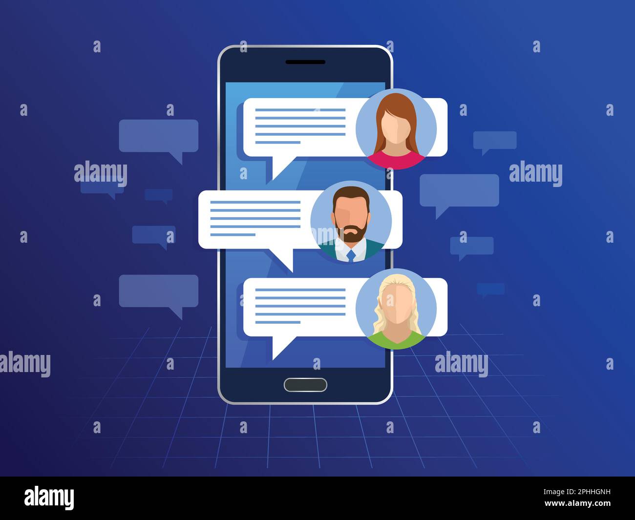 Chating And Messaging On Smartphone Concept Sms Messages And Speech Bubbles Short Message