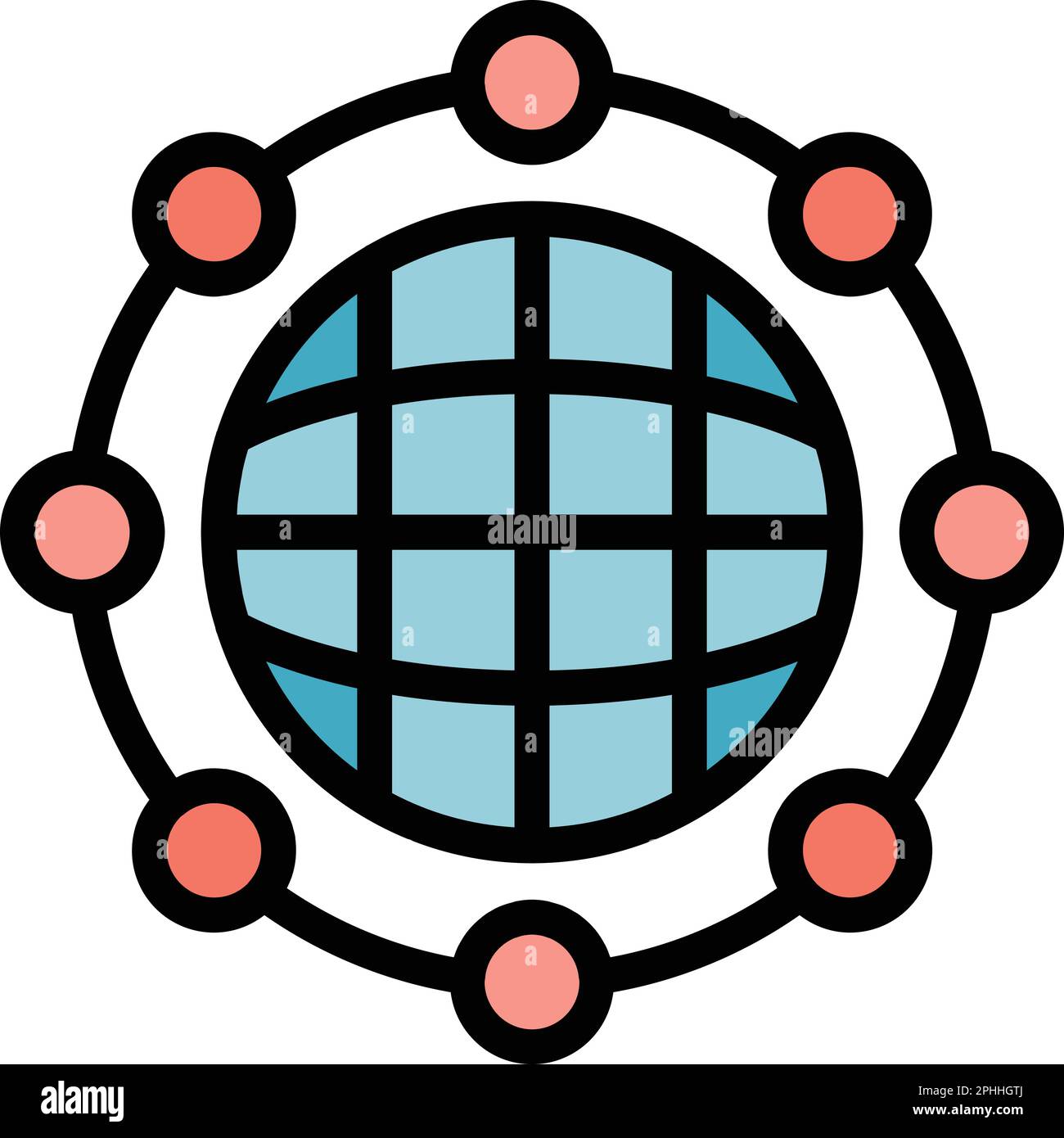 Global Network Icon Outline Global Network Vector Icon For Web Design Isolated On White