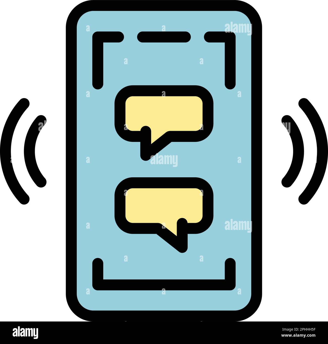 Mobile messaging icon. Outline Mobile messaging vector icon for web ...