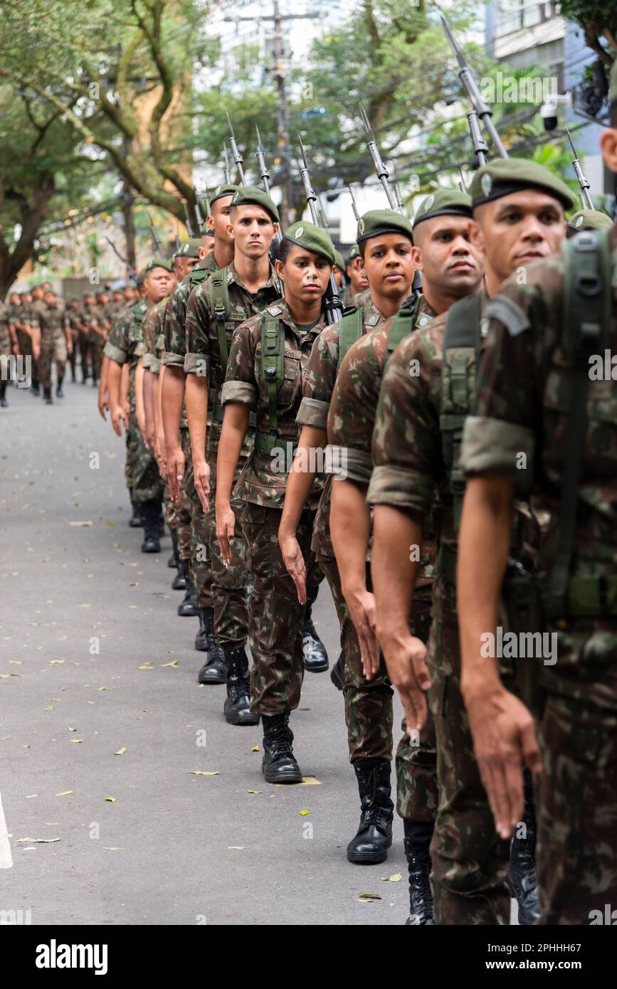 Salvador, Bahia, Brazil - September 07, 2022: Army soldiers are ...