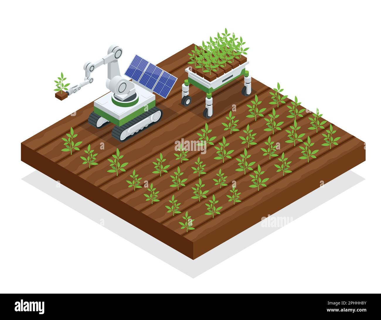 Isometric Automation Smart Farming On The Field Artificial