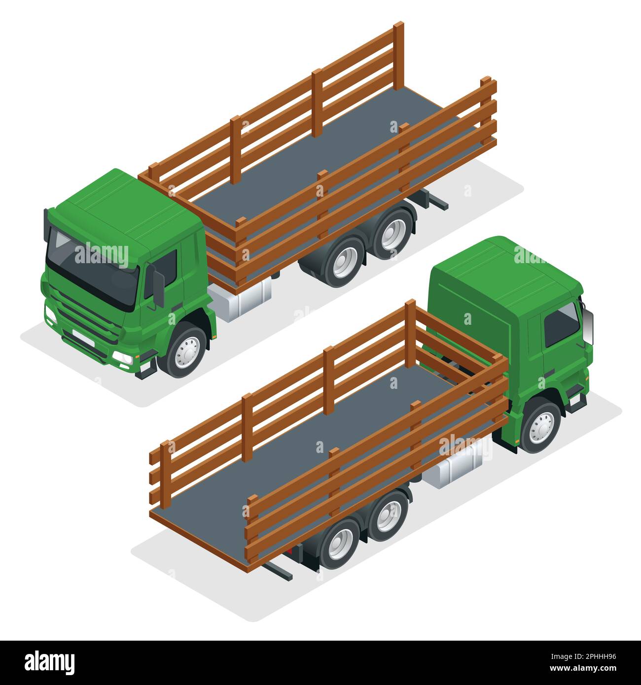 Big truck flatbed trailer Stock Vector Images - Alamy
