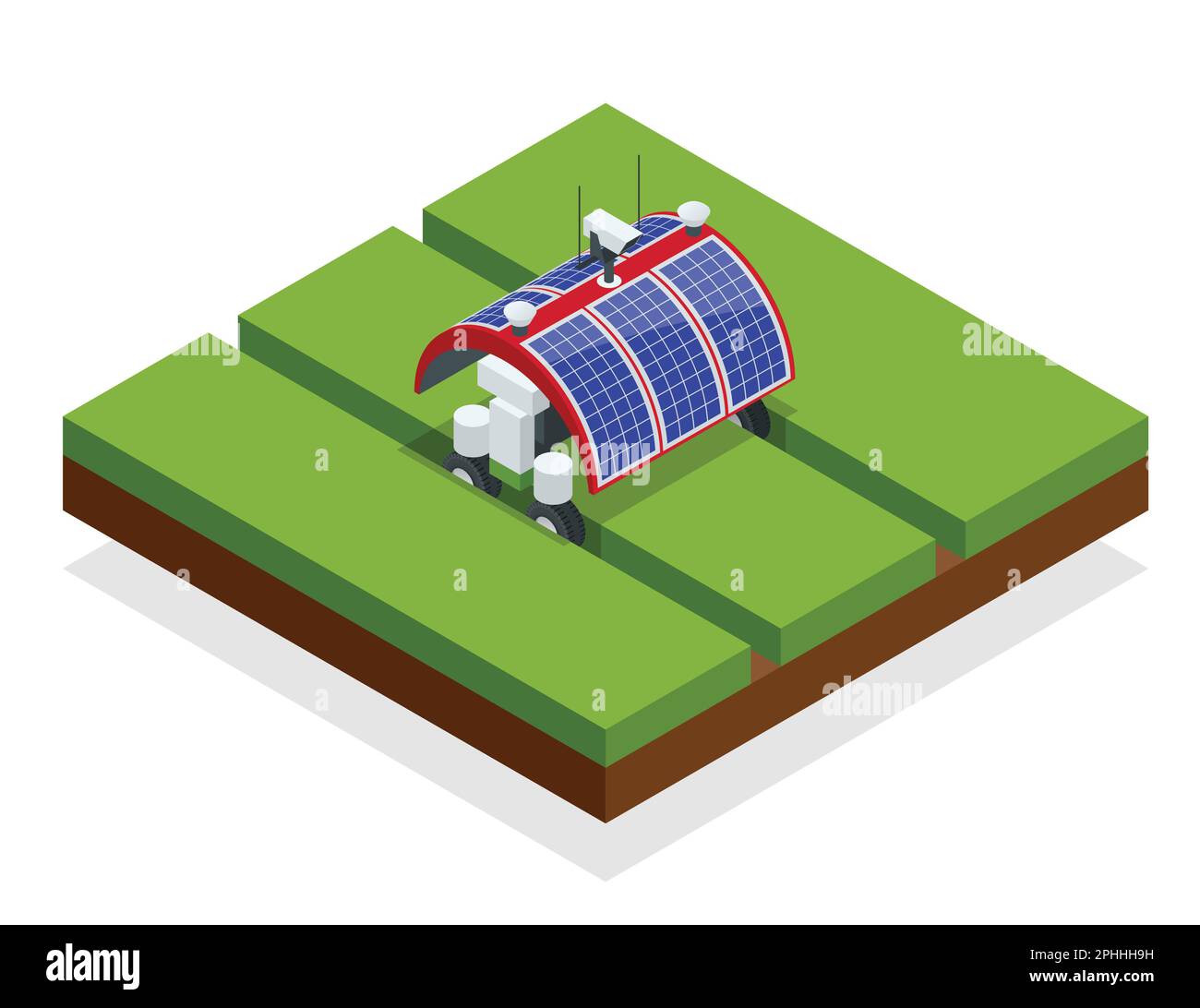 Isometric Automation Smart Farming On The Field Artificial