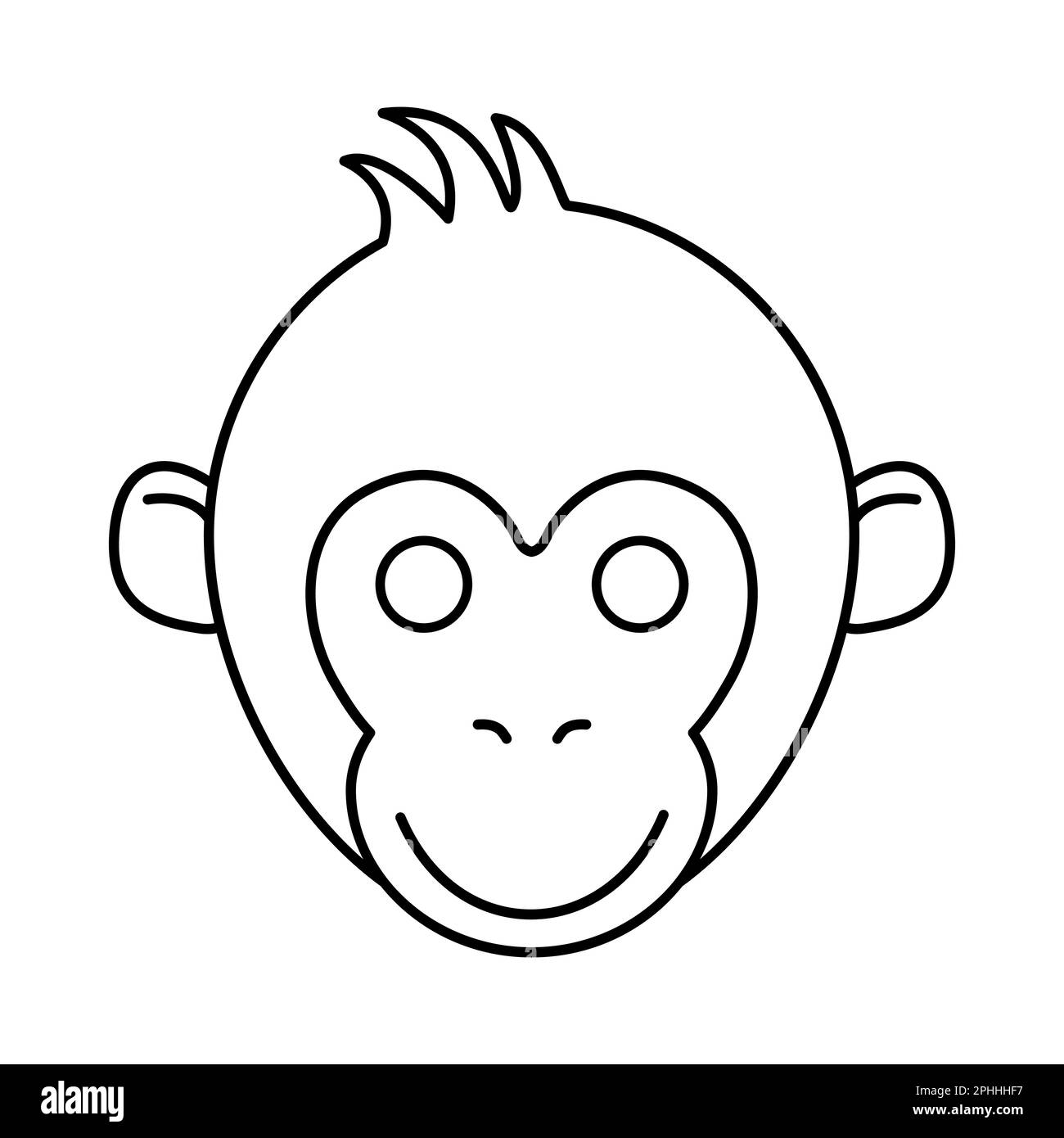 Monkey line head. Vector illustration isolated on white background ...
