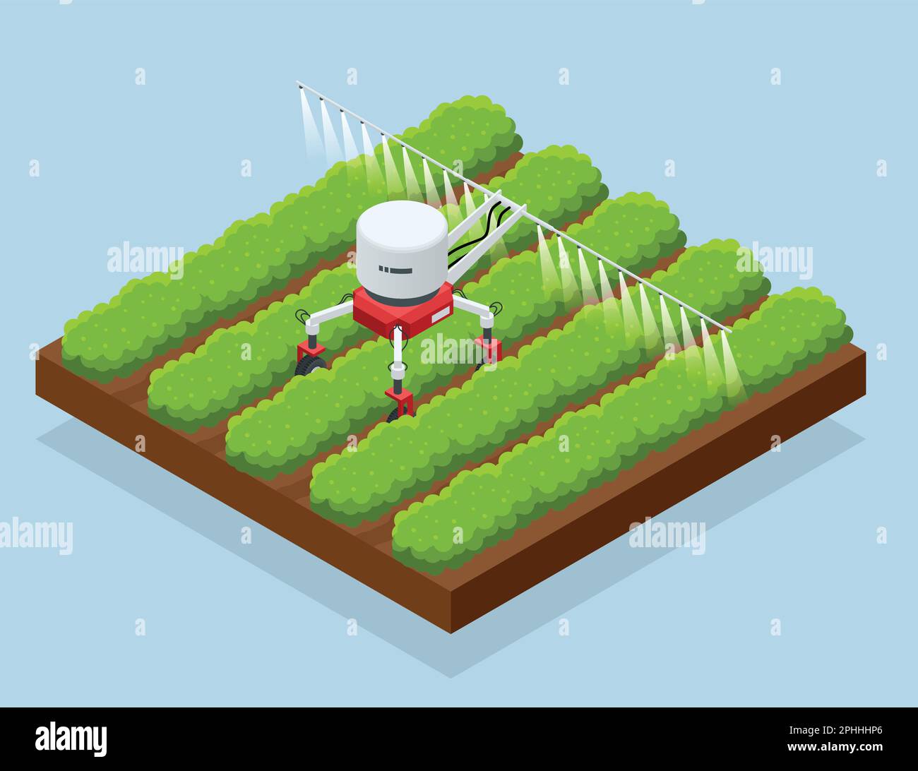 Isometric irrigational smart robotic system on the field. Automated ...