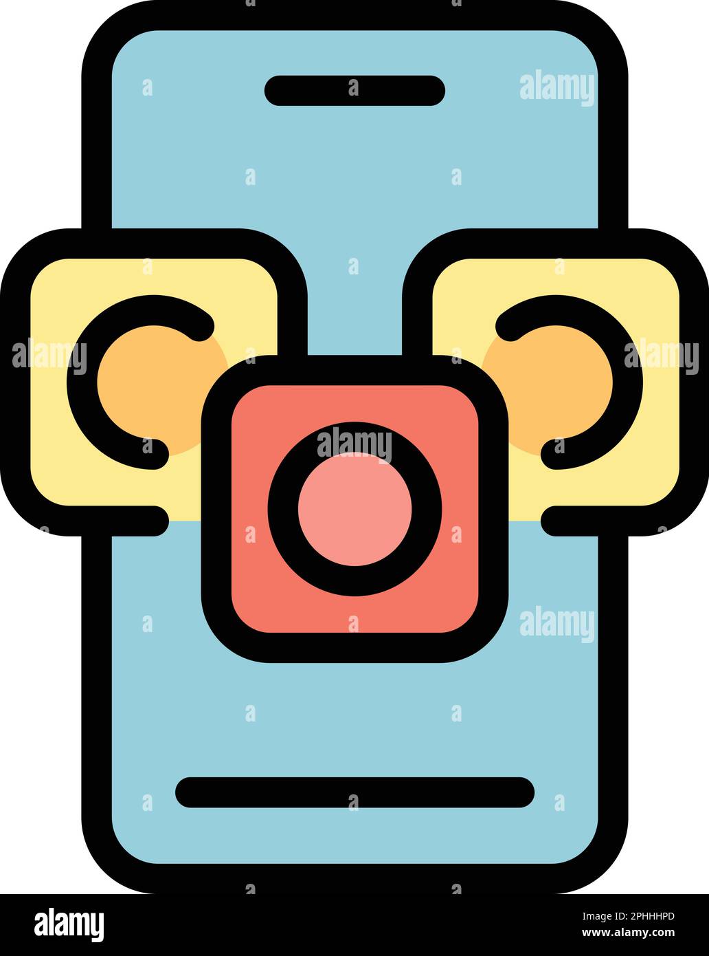 Phone notification icon. Outline Phone notification vector icon for web ...
