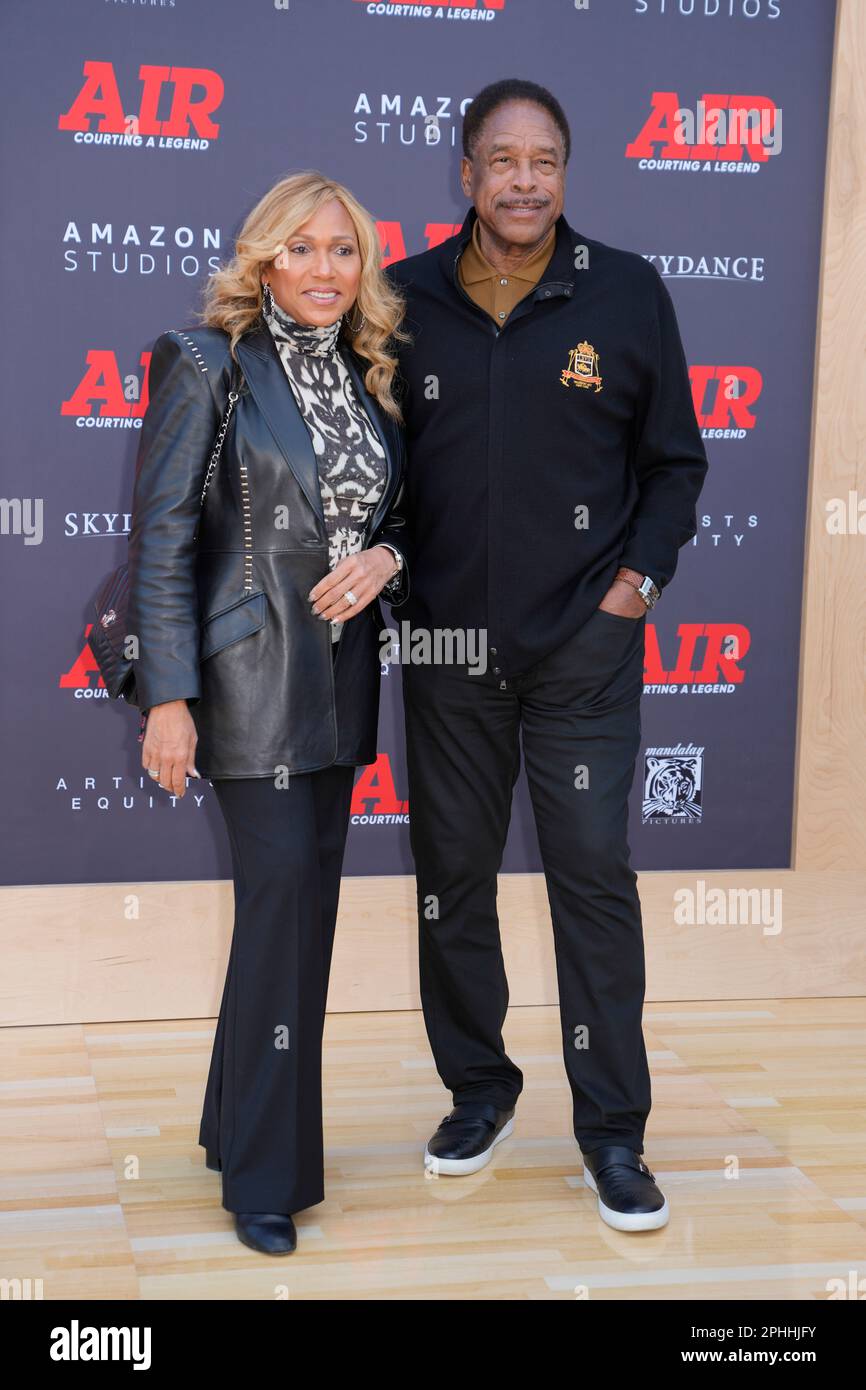 Tonya Turner and Dave Winfield arrive at the world premiere of "Air" on ...