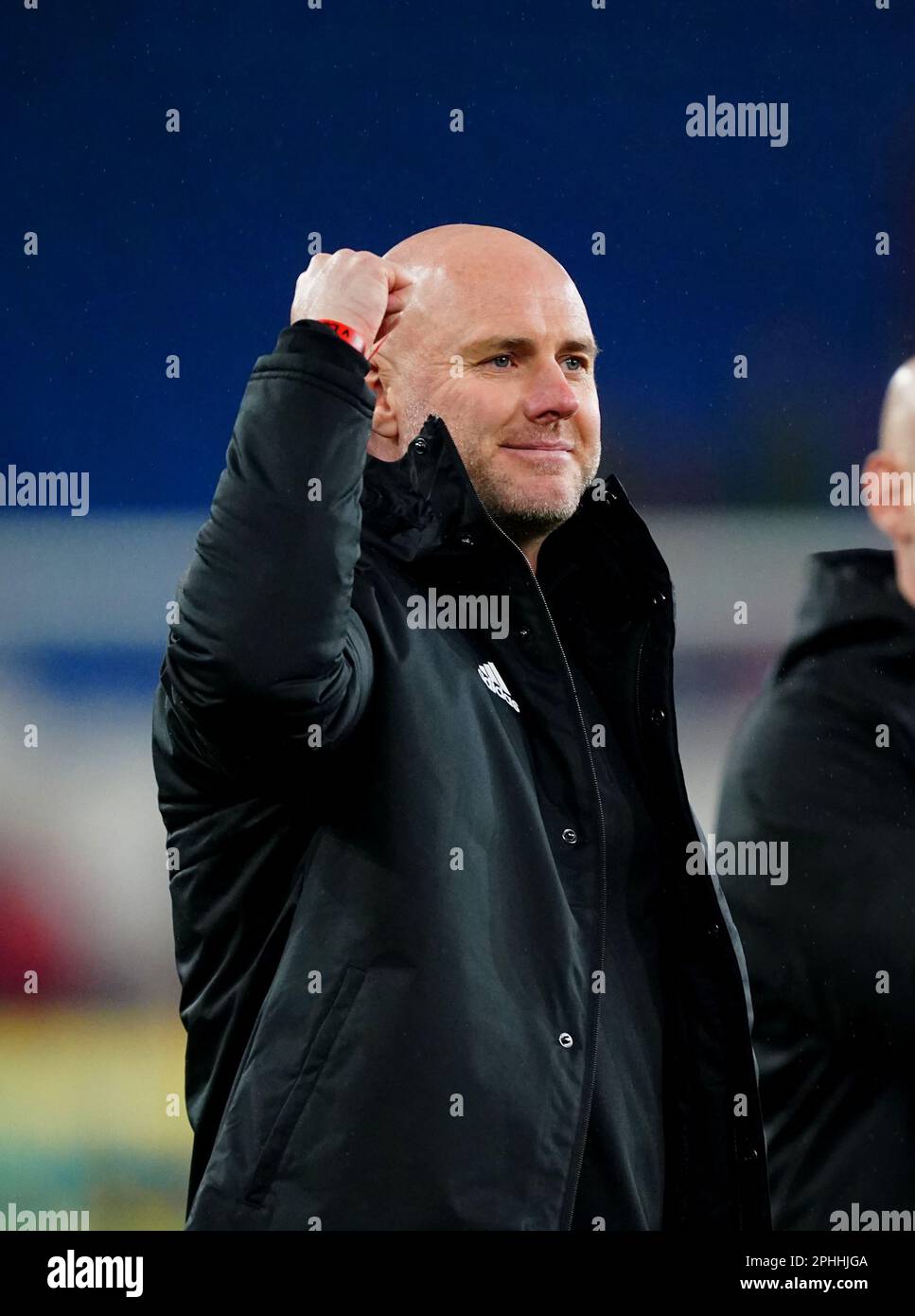 Wales manager Rob Page celebrates at the end of the UEFA Euro 2024 ...