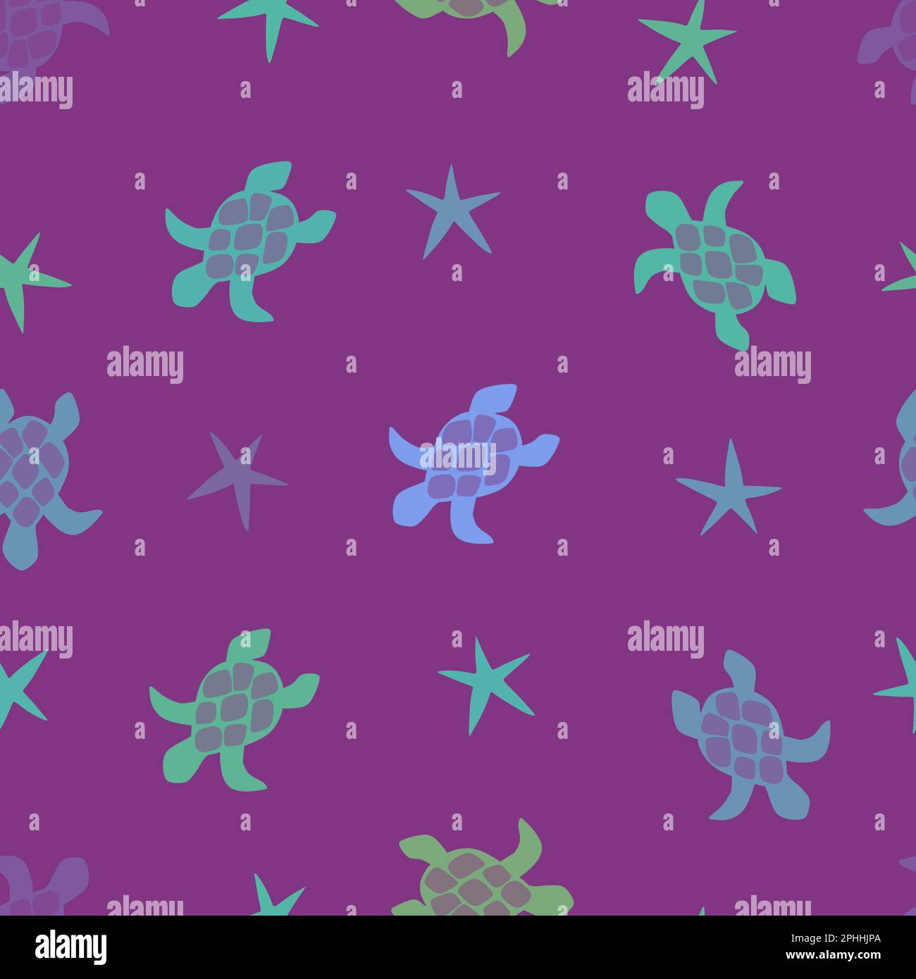 Animals cartoon seamless turtle and water ocean waves pattern for ...