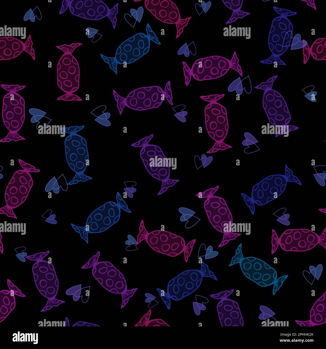 Cartoon doodle seamless sugar candy pattern for wrapping paper and ...