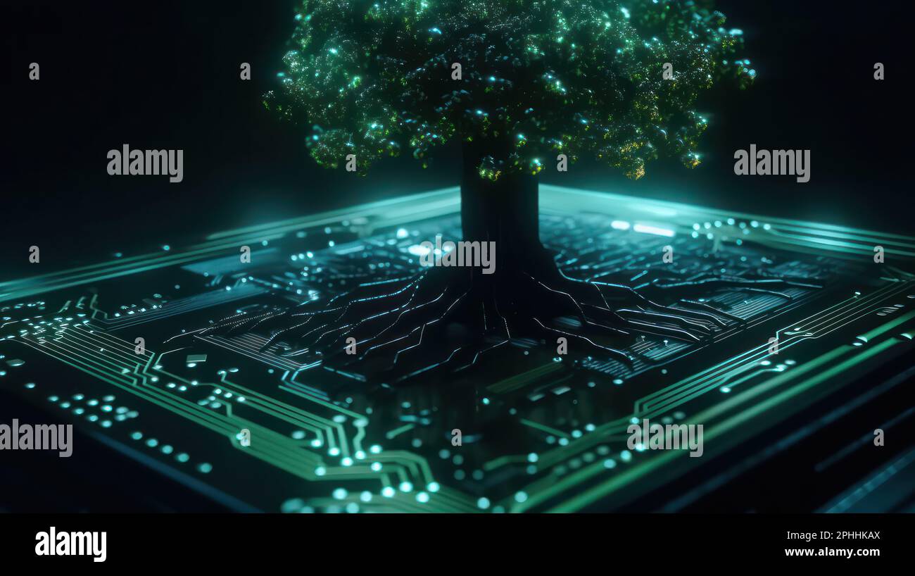 The concept of plant communication illustrated using data paths Stock ...