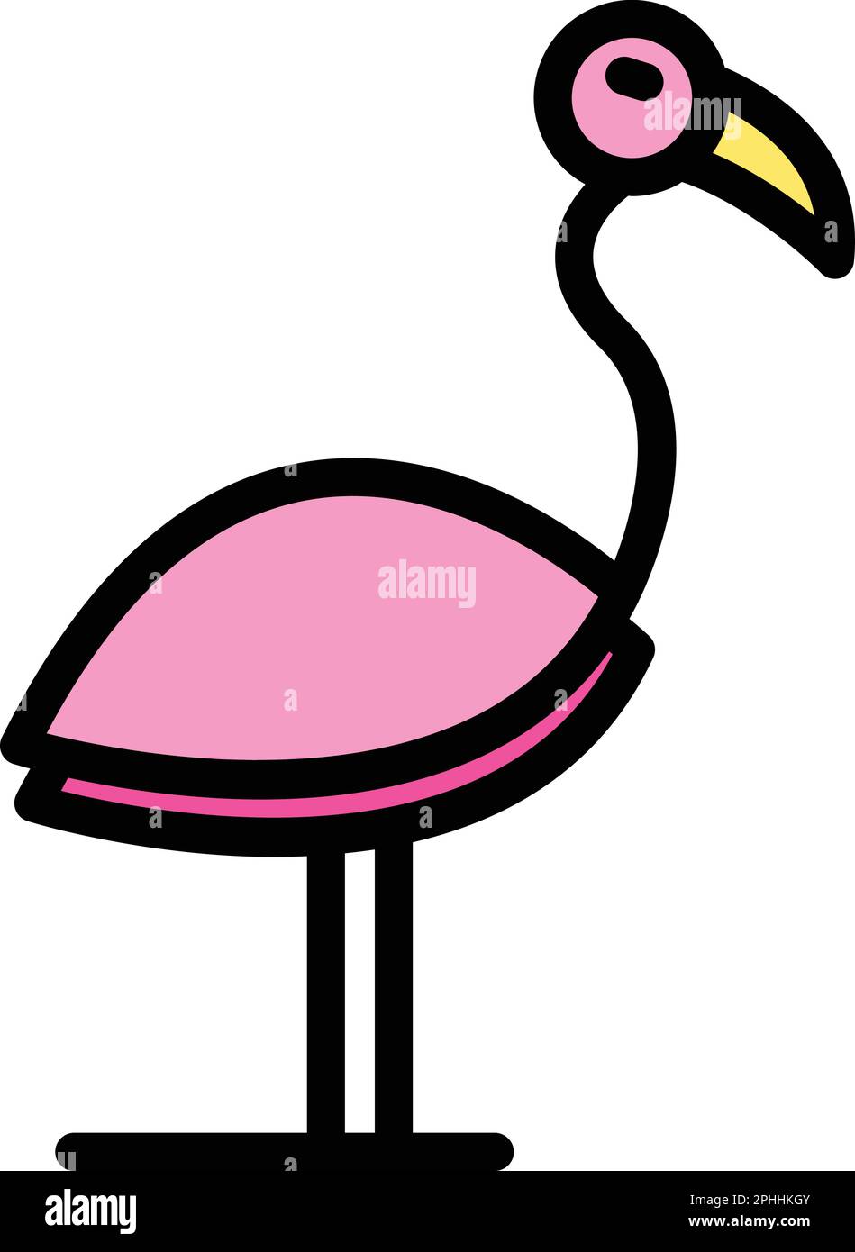 Tropical flamingo icon. Outline Tropical flamingo vector icon for web ...