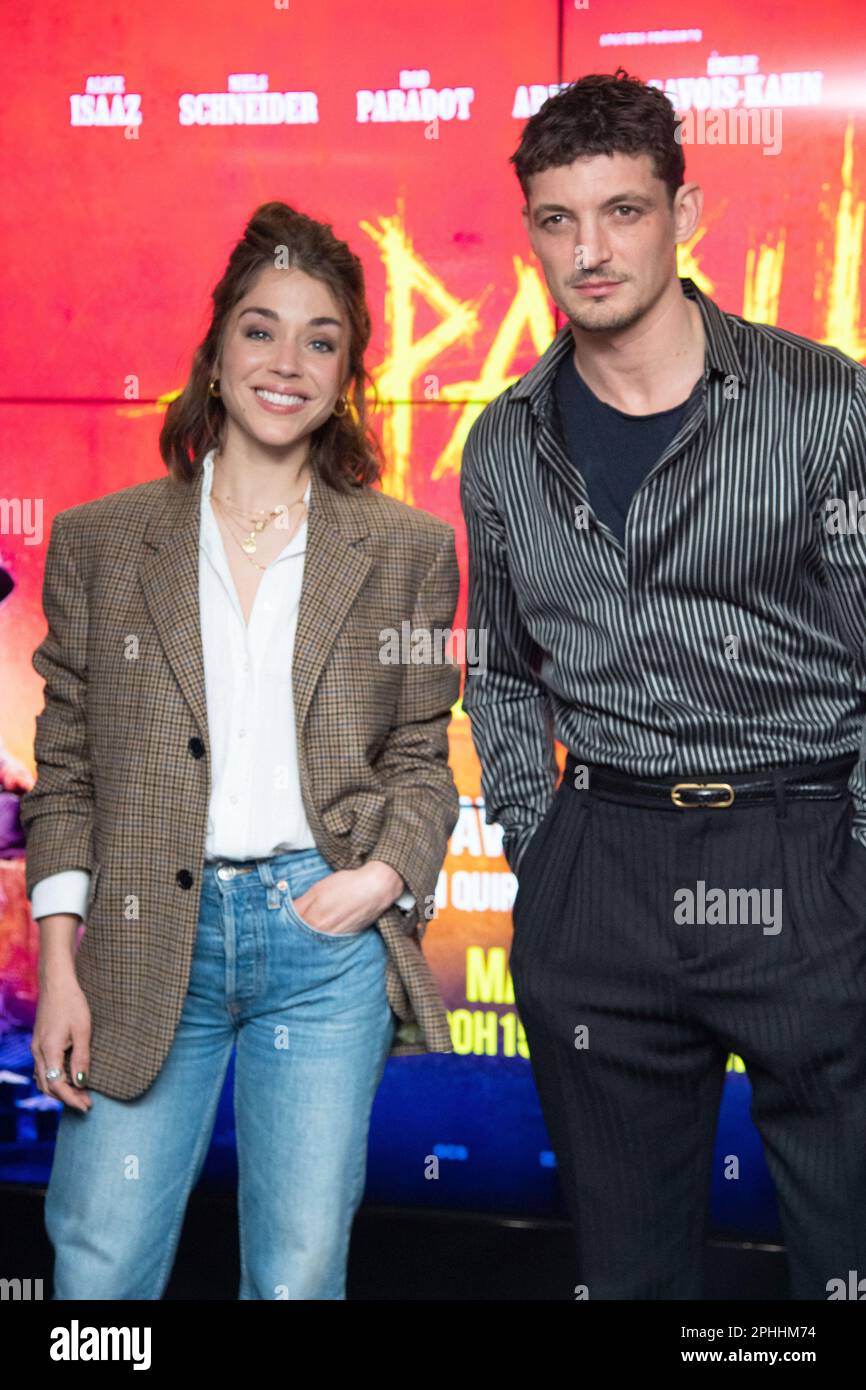 Paris, France. 28th Mar, 2023. Alice Isaaz and Niels Schneider ...