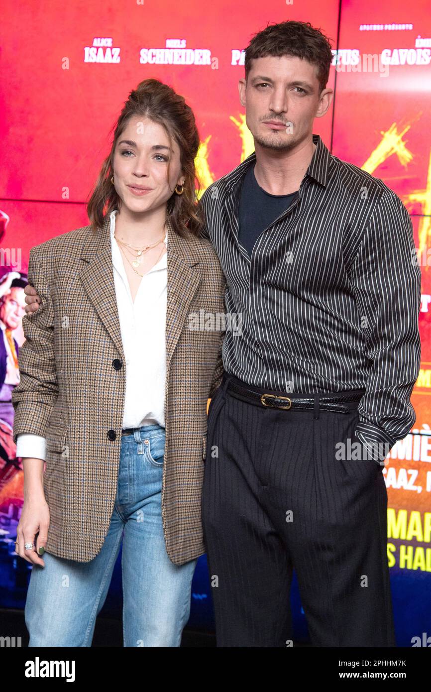 Paris, France. 28th Mar, 2023. Alice Isaaz and Niels Schneider ...