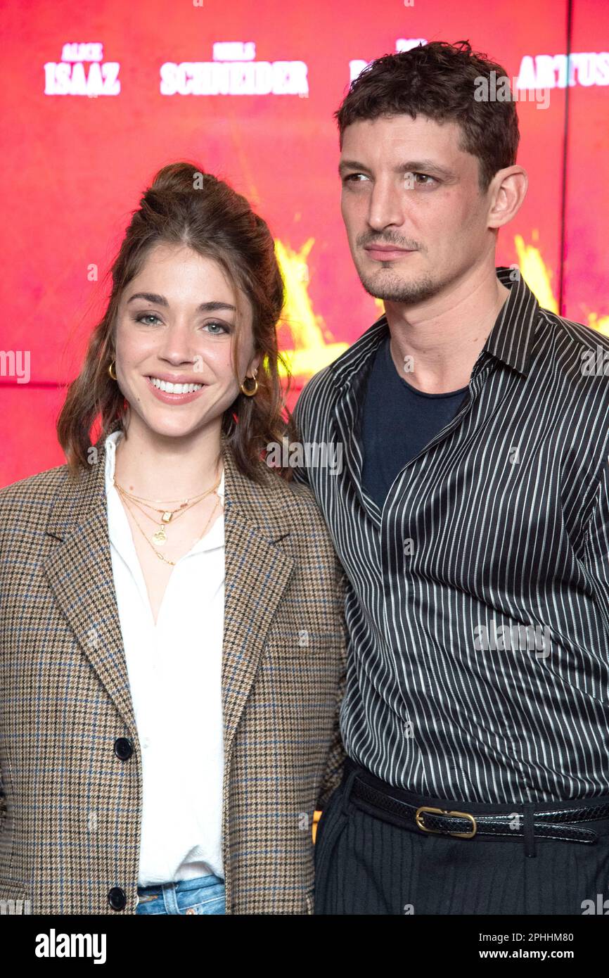 Paris, France. 28th Mar, 2023. Alice Isaaz and Niels Schneider ...