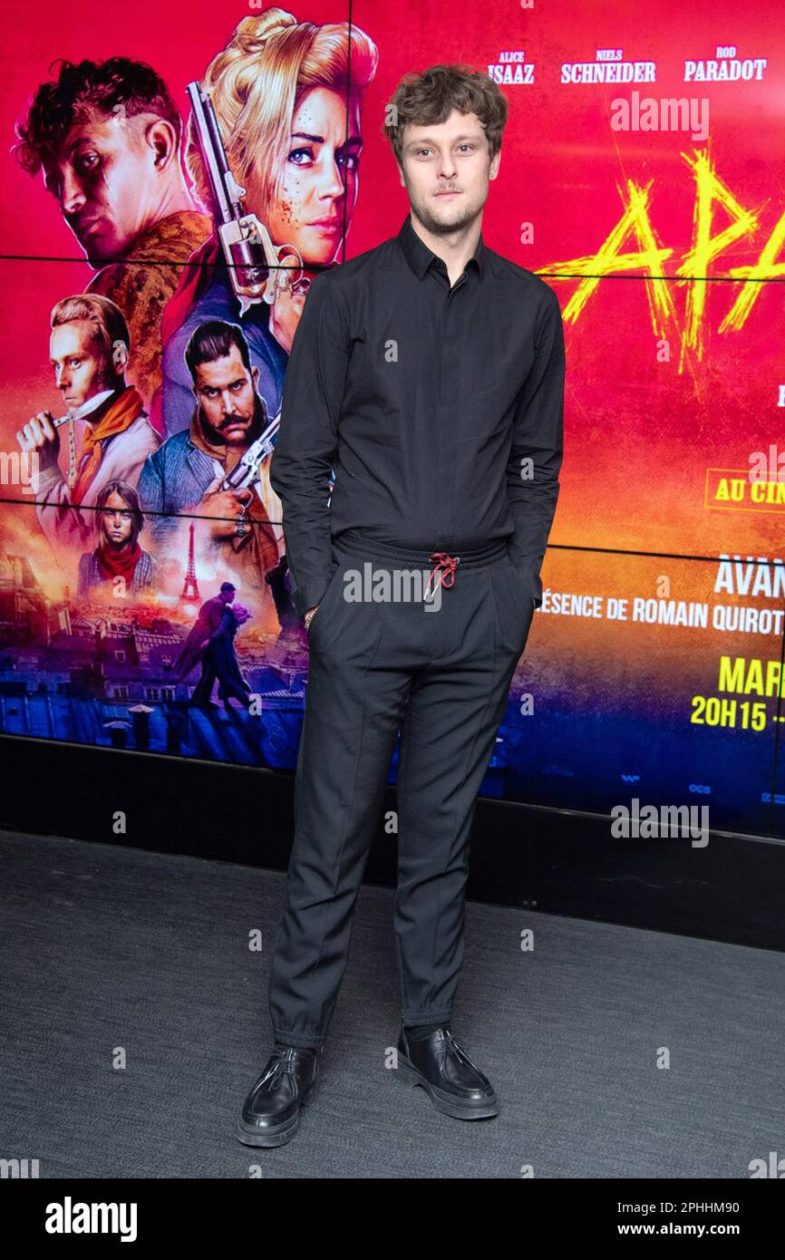 Paris, France. 28th Mar, 2023. Rod Paradot attending the Apaches ...