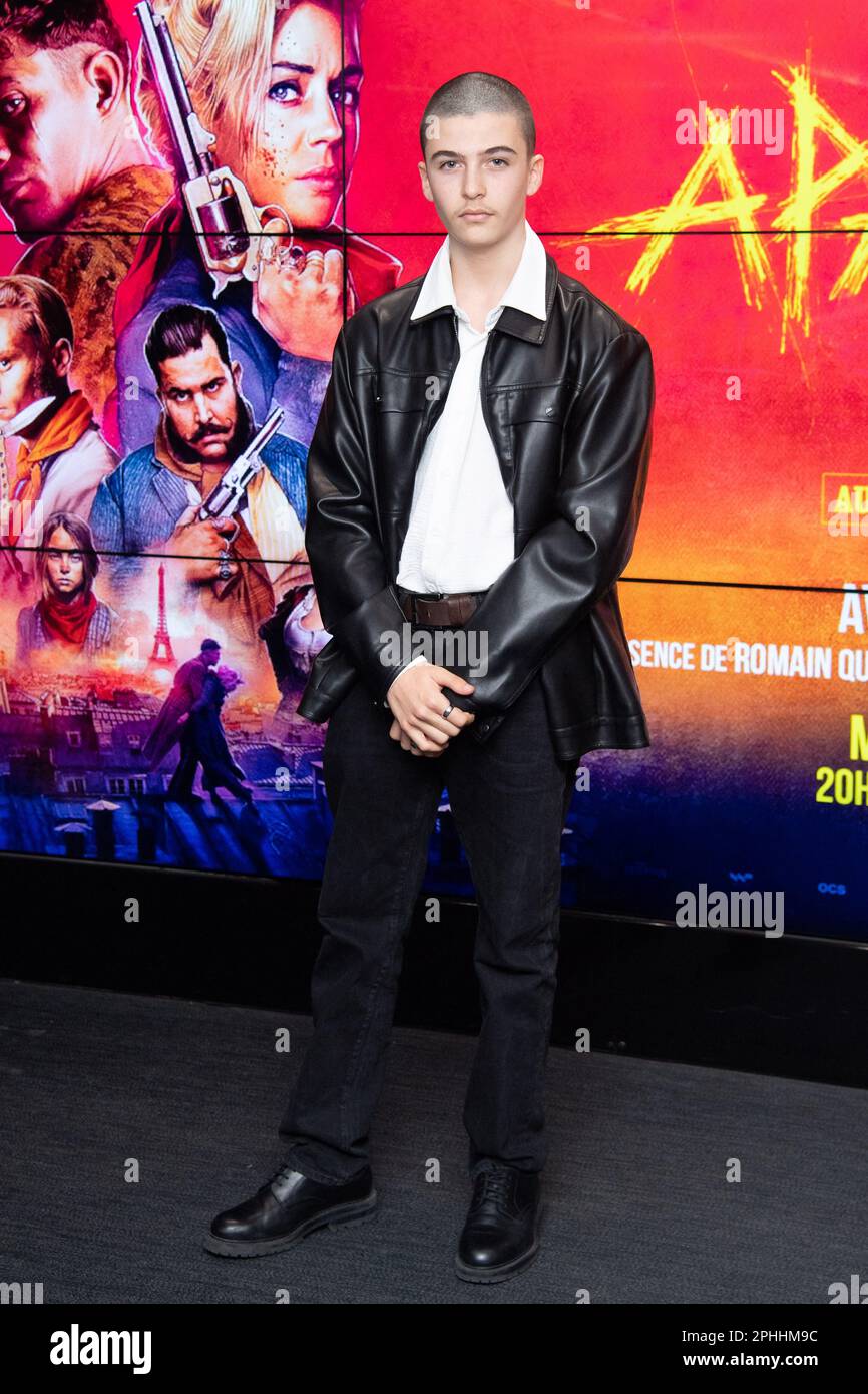 Paris, France. 28th Mar, 2023. Malik Frikah attending the Apaches ...