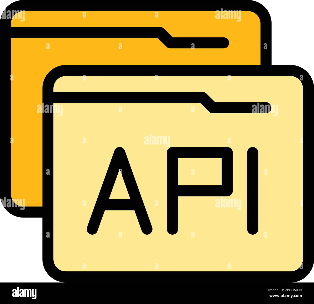 Api Folder Icon Outline Api Folder Vector Icon For Web Design Isolated On White Background