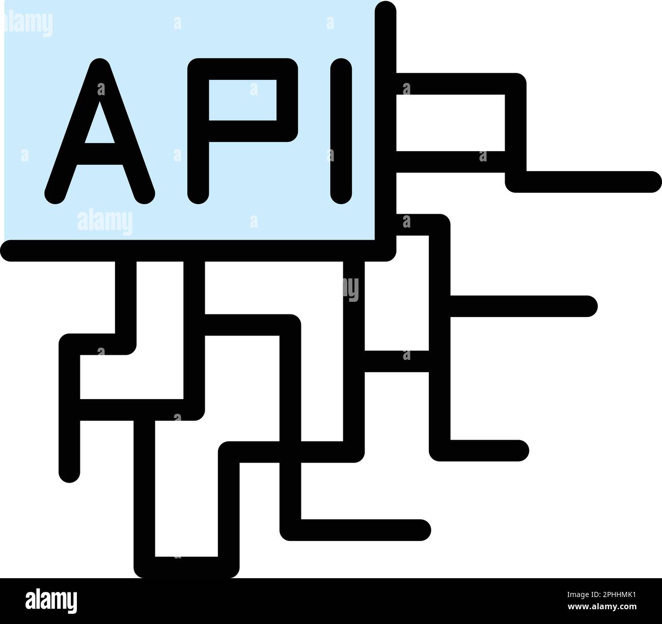Api digital network icon. Outline Api digital network vector icon for ...