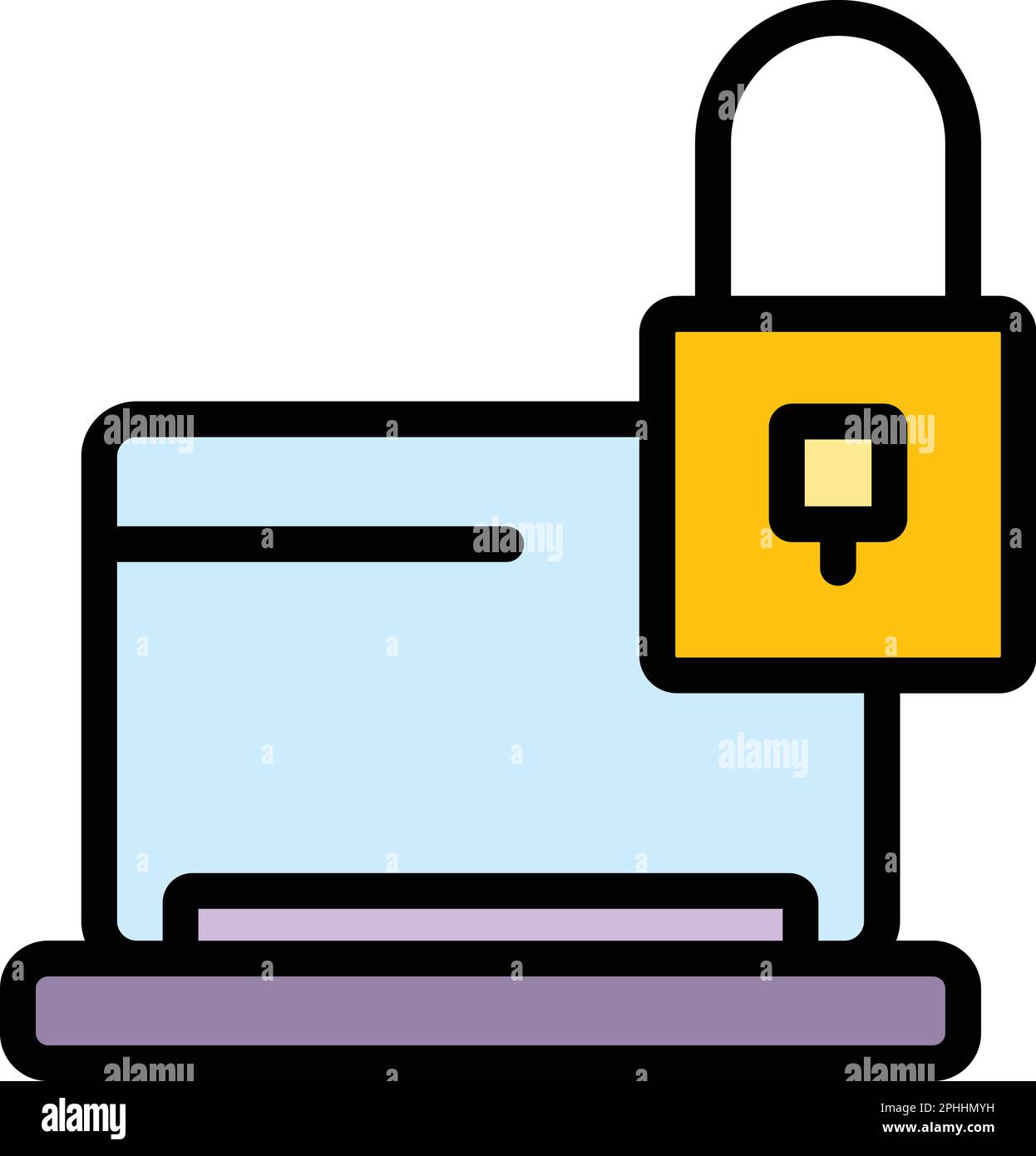 Api lock laptop icon. Outline Api lock laptop vector icon for web ...