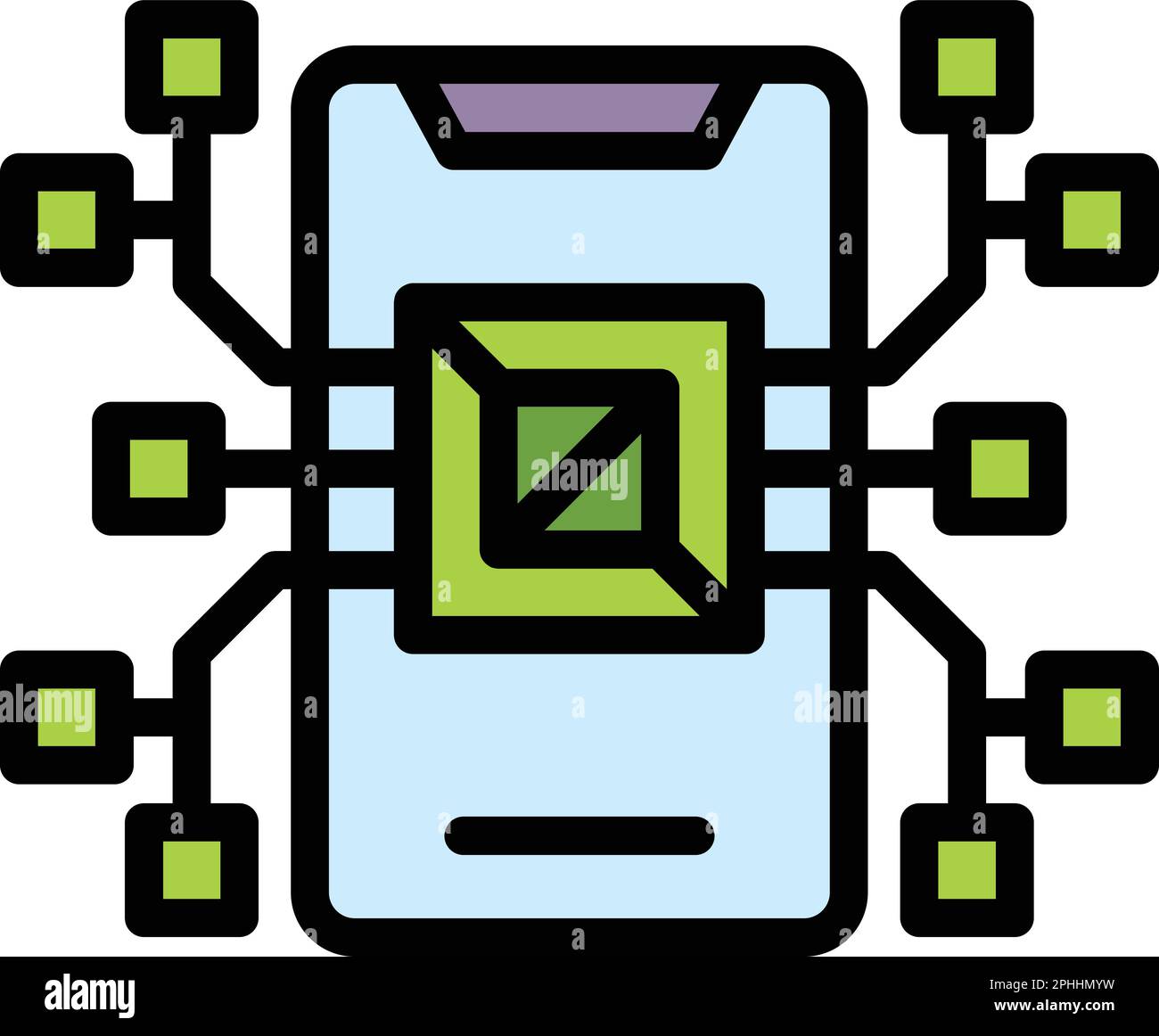 Api phone processor icon. Outline Api phone processor vector icon for ...