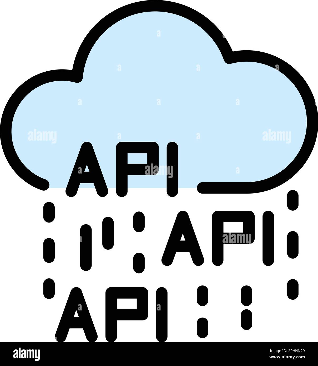 Api data cloud icon. Outline Api data cloud vector icon for web design ...