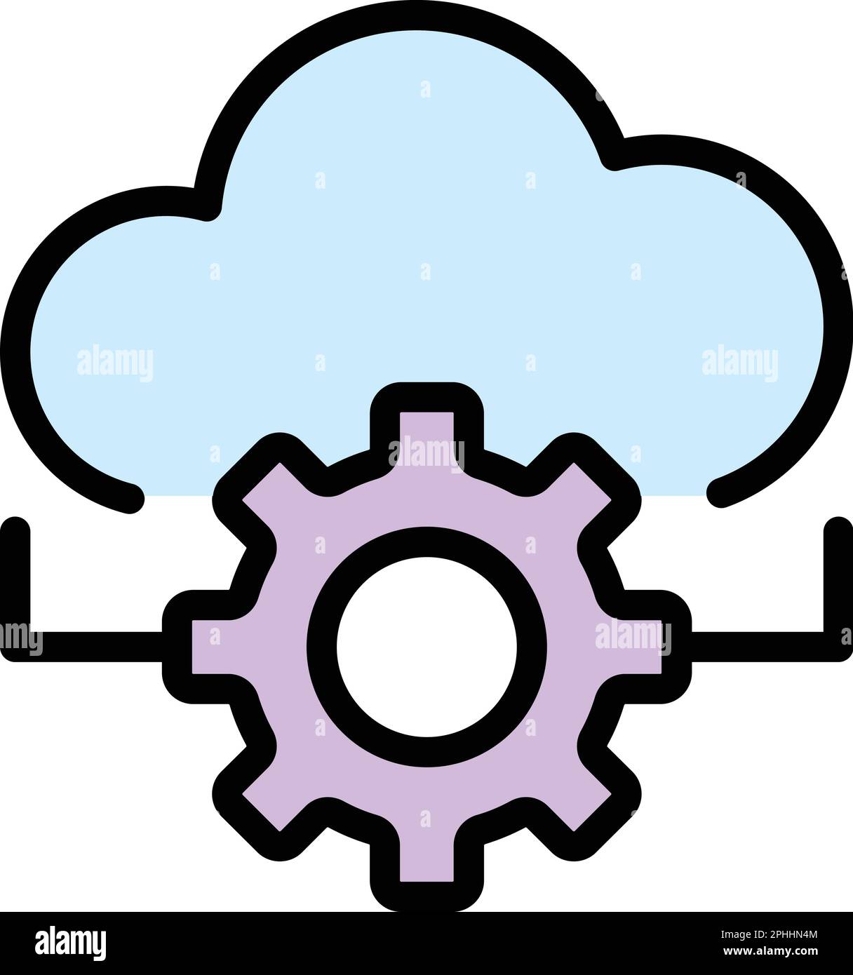 Api cloud gear icon. Outline Api cloud gear vector icon for web design ...