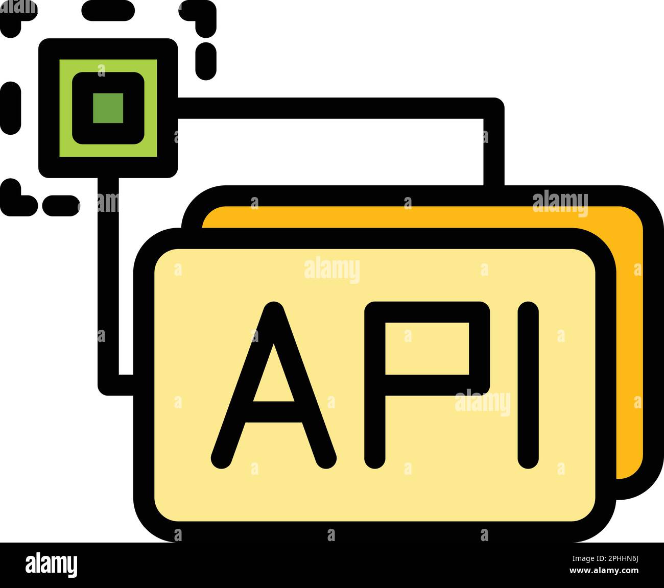 Api button icon. Outline Api button vector icon for web design isolated ...
